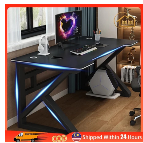 LI|160CM Gaming Table meja belajar Computer Table Office desk Carbon ...
