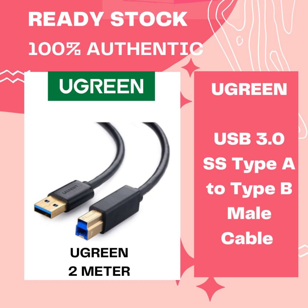 Ugreen High quality USB 3.0 SuperSpeed (SS) Type A to Type B Male Cable ...