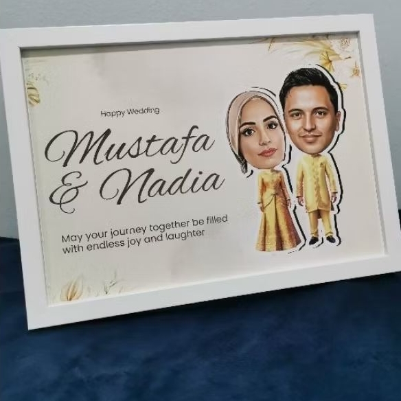 Gambar Bingkai Custom Made Phota Frame Hadiah Perkahwinan Pertunangan ...