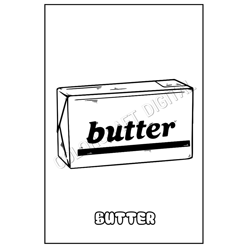 [PDF PRINTABLE] Ingredient - Butter | Coloring Page | Shopee Malaysia