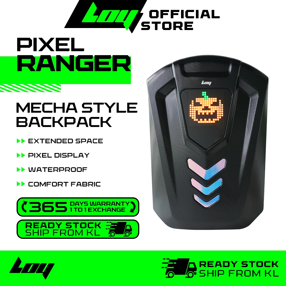 LOY Pixel Ranger Led Backpack with Waterproof and customizable display pixel art in app Design ...