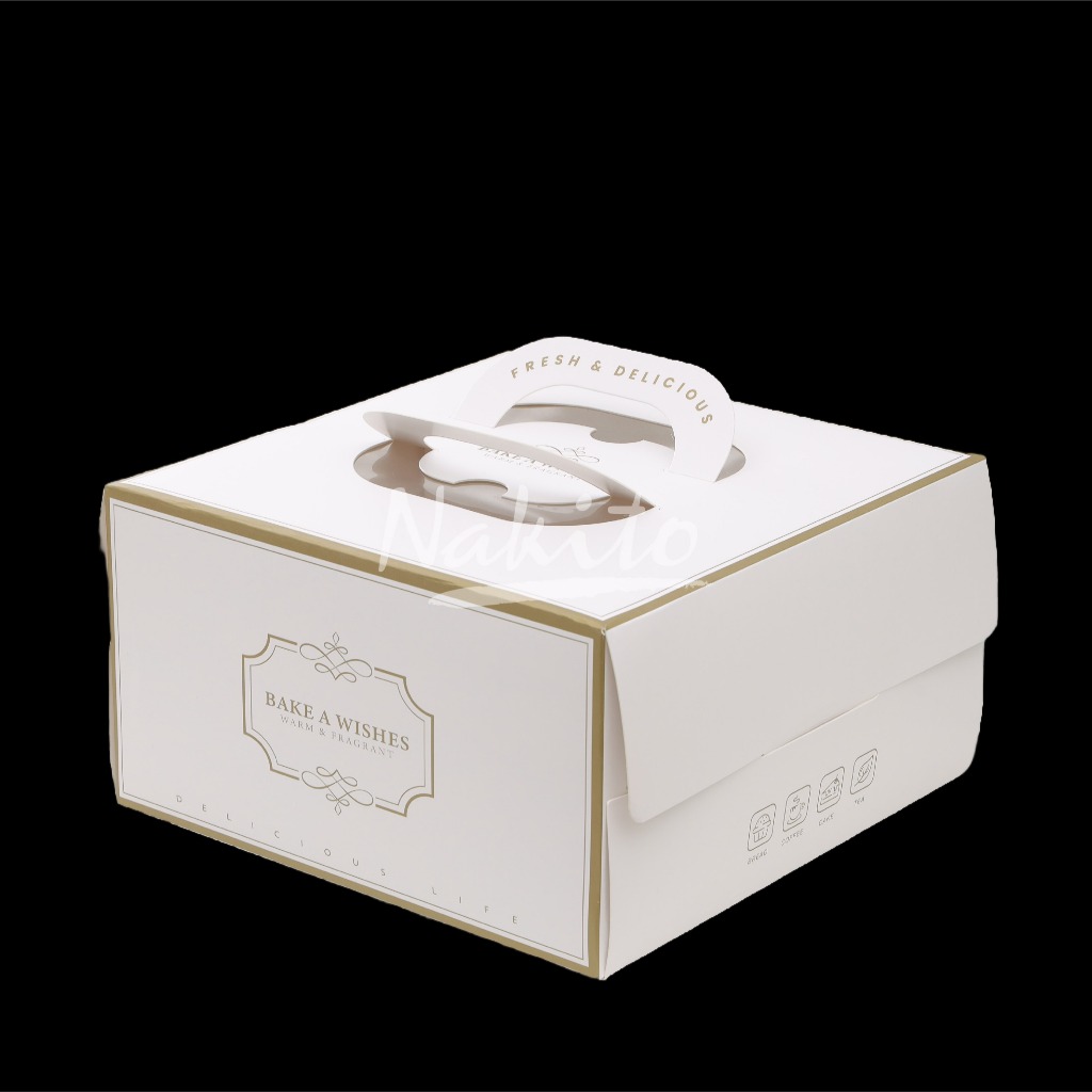 【20pcs】HANDLE CAKE BOX 8 INCH READY STOCK(with cake board) | Shopee ...