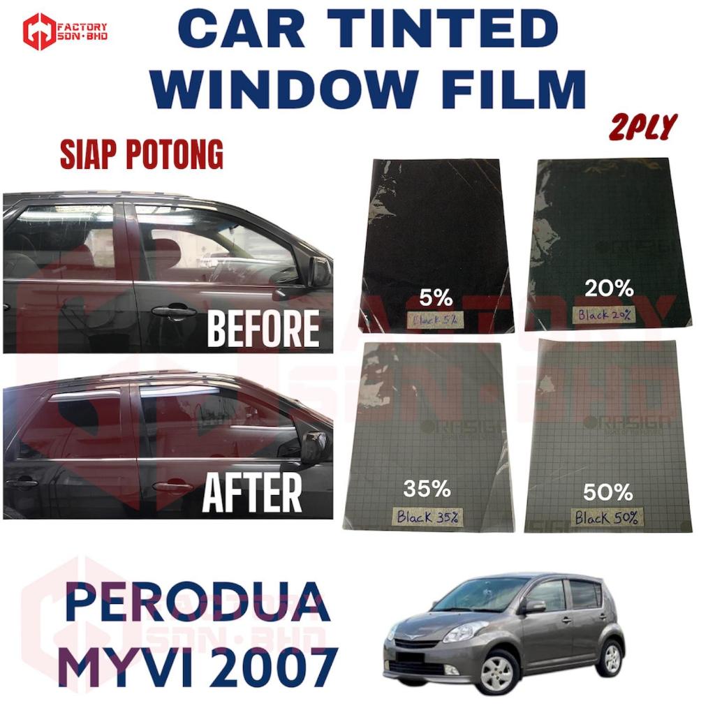 Perodua Myvi 2005-2010 4 Door Tinted 2PLY UV 99% Hitam(Gelap 35% 50% 20 ...