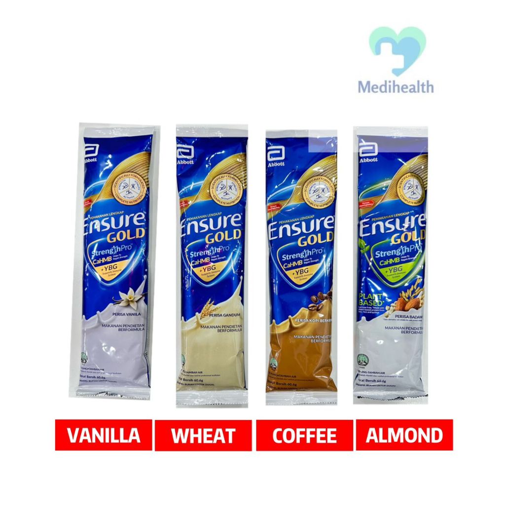 ENSURE GOLD SACHET 60.6G (VANILLA/ WHEAT/ COFFEE/ALMOND) | Shopee Malaysia