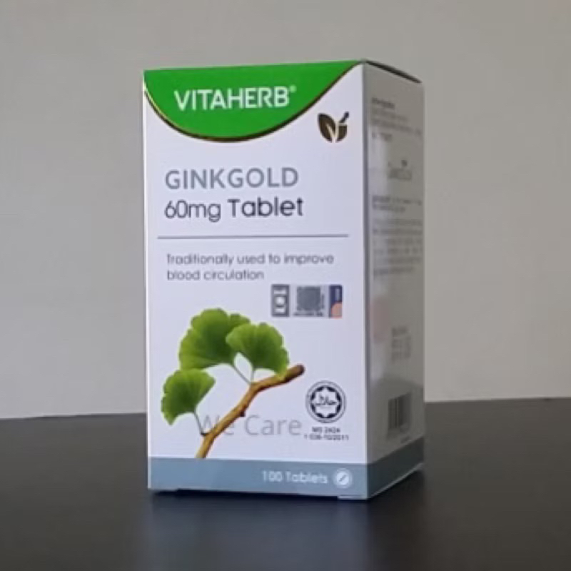 Vitaherb Ginkgold 60mg Tablet 100's (Ginkgo Biloba, Improves Blood ...