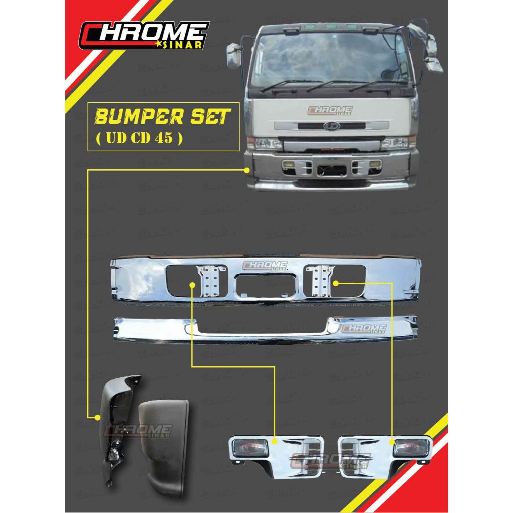 NISSAN UD CD45- BUMPER UD CHROME (DOUBLE LAYER) | Shopee Malaysia