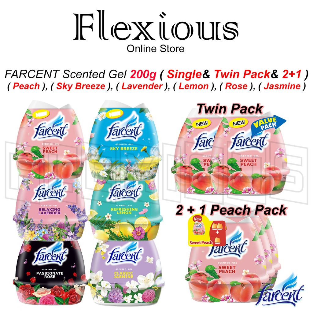*FARCENT* Scented Gel Air Freshener 200g Single & TwinPack - ( Peach ...