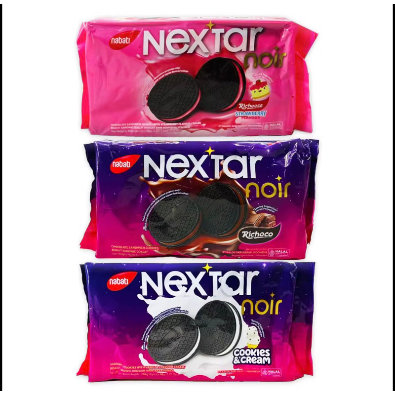 NABATI NEXTAR NOIR CHOCOLATE SANDWICH COOKIES 6X48G | Shopee Malaysia