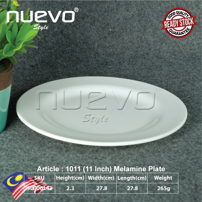 NUEVO 11 Inch White Melamine Restaurant Round Plate 白色餐厅圆盘 Pinggan Bulat Restoran Melamin Putih ...