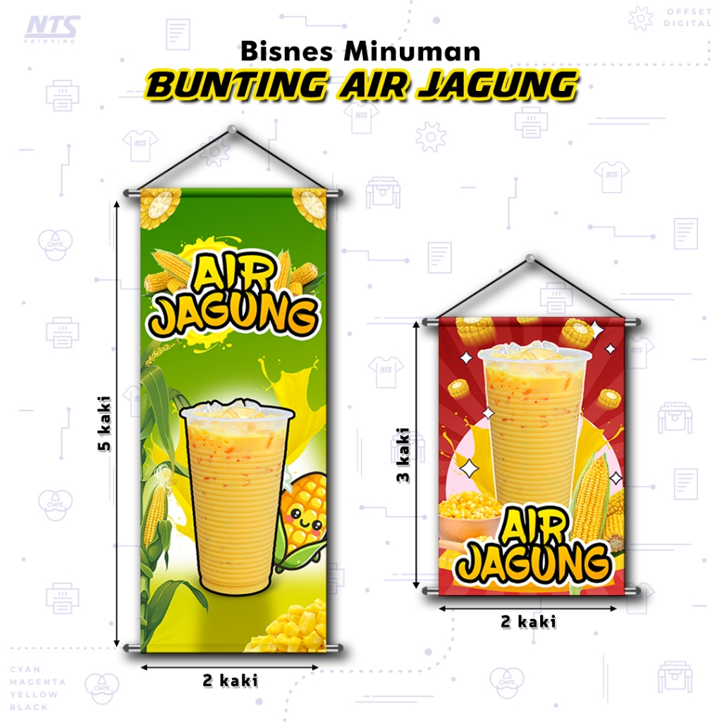 🔥FREE DESIGN🔥 Bunting Air Jagung - Tebal / Kalis Air / Tahan Lasak ...