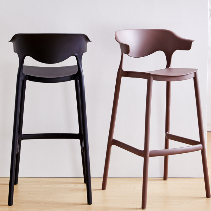 Bar Chair Minimalist Front Desk Bar Stool Stacked Bar Armrest High Leg ...