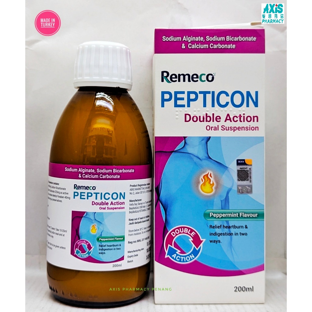 REMECO PEPTICON DOUBLE ACTION Oral Suspension PEPPERMINT FLAVOUR 200ML ...