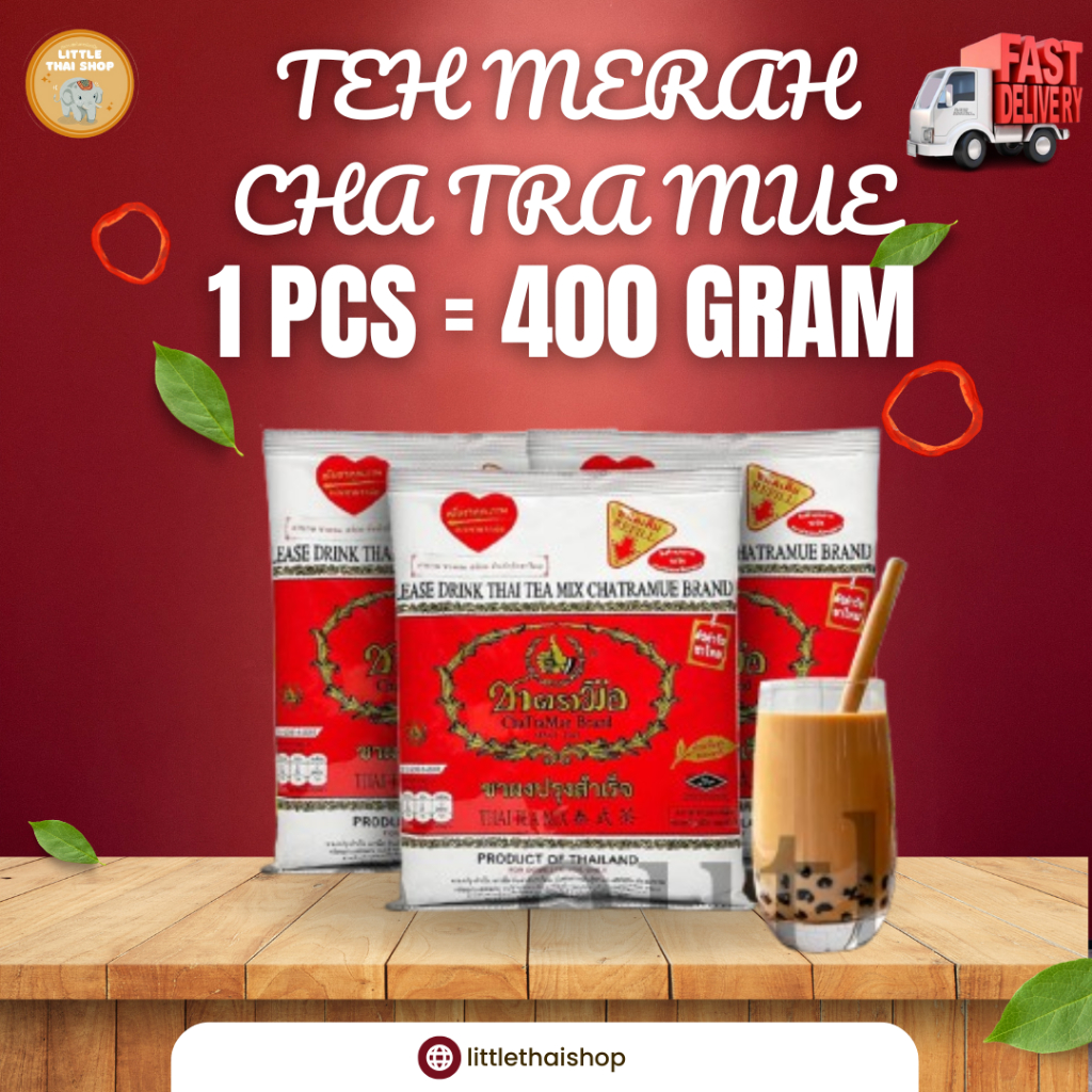Red Tea Powder Teh Merah Serbuk Daun Original Thai ChaTraMue 400G ( 1 ...