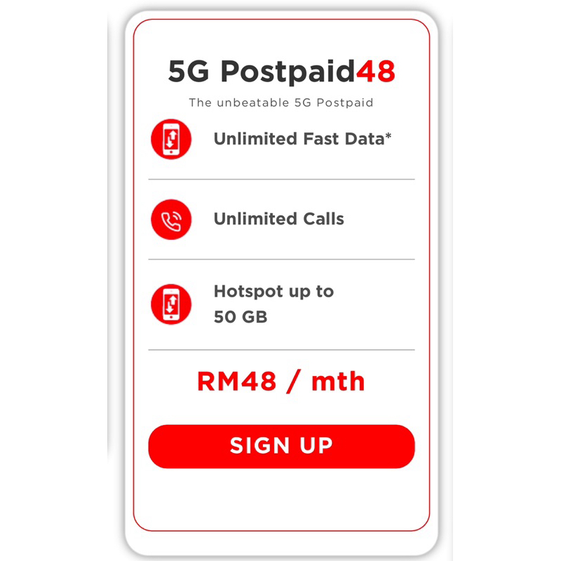 5G PostPaid 48SE UNLIMITED DATA Plan NEW NUMBER | Shopee Malaysia