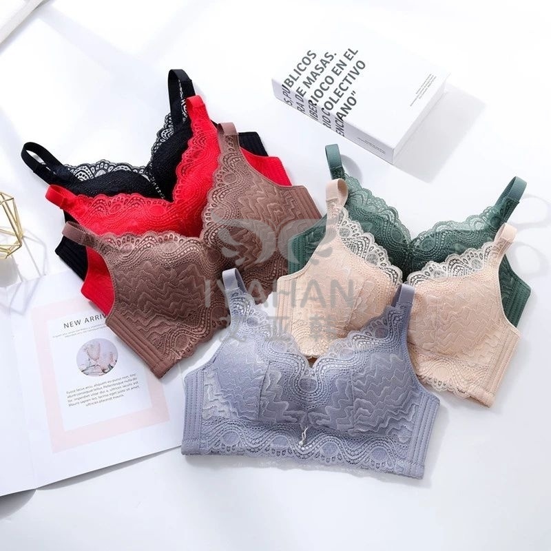 Lace Wireless Push Up Bra | Adjustable Bralette AB/C Cup 32–40 | Body ...