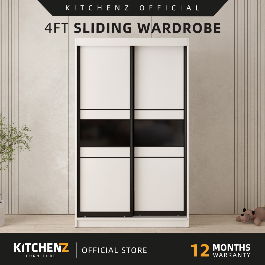 [FREE SHIPPING & FREE INSTALLATION] KitchenZ 4FT Sliding Door Wardrobe ...