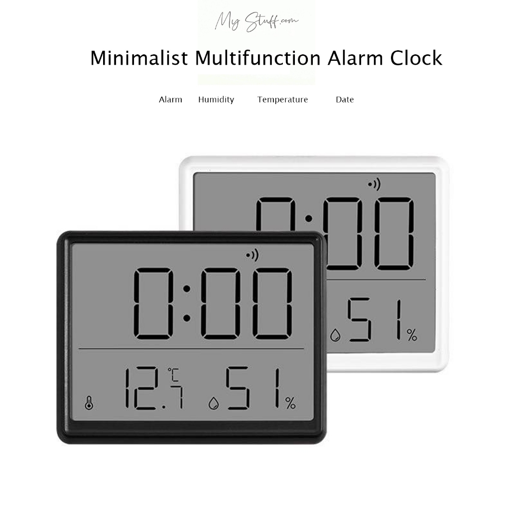 Mystuff527 Minimalist Multifunction Alarm Clock with Humidity ...