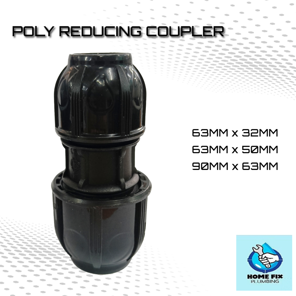 POLY REDUCING COUPLER / SOCKET (63MM X 32MM I 63MM X 50MM I 90MM X 63MM ...