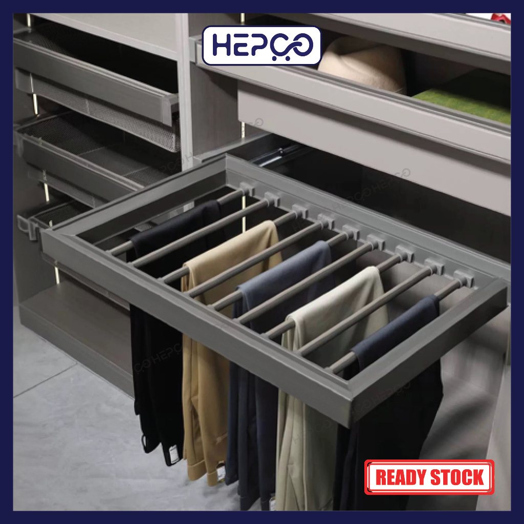 Aluminum Alloy Pull Out Trousers Rack Extendable Trousers Rack Aluminum ...