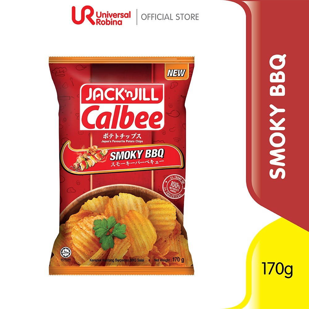 [Bundle of 4] Jack 'n Jill Calbee Potato Chips Sour Cream/Classic Salted/Flaming Chilli/Smoky ...