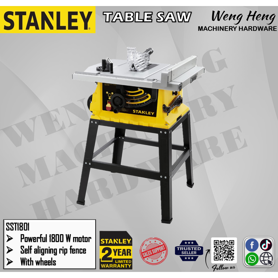 Stanley Table Saw with Frame 10" 1800W 4800/ min - Model SST1801 ...
