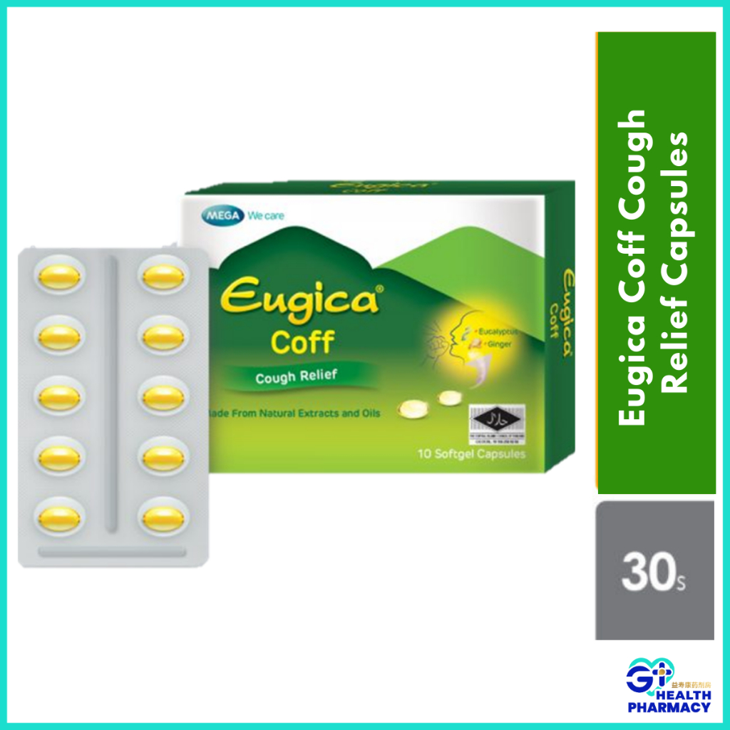 Eugica Coff Cough Relief Capsules 10's (eucalyptus oil & ginger oil ...