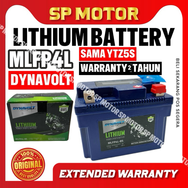 DYNAVOLT Battery Lithium MLFP4L-BS YTX4L-BS Bateri YTZ5S YTZ5 LC135 ...