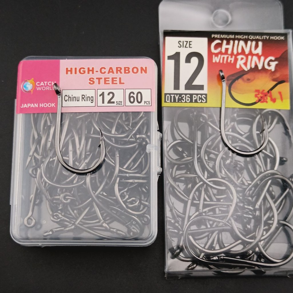 (60pcs/box) CHINU RING High Carbon Steel Fishing Hook BIGFISH / CATCH ...