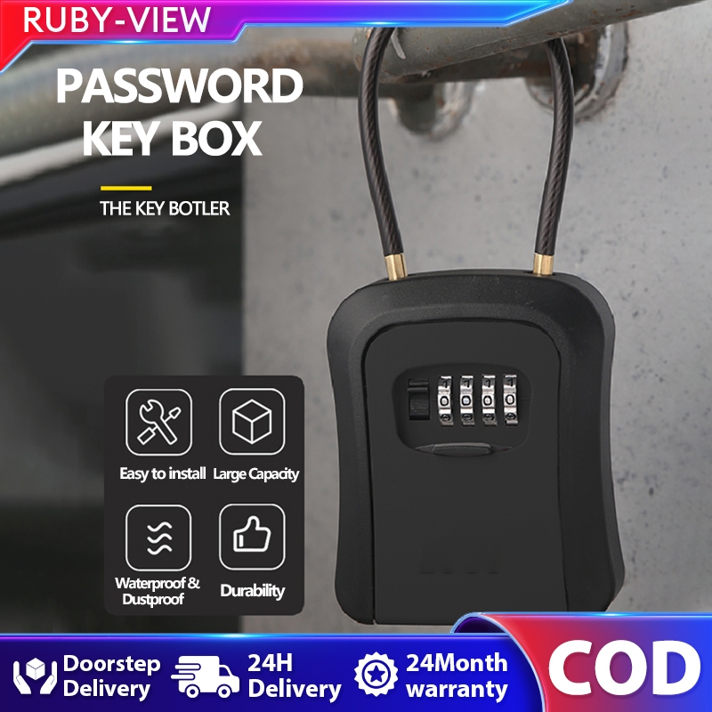RUBY Key Lock Box Key Storage Lock Box 4 Digit Combination Wall Mounted ...