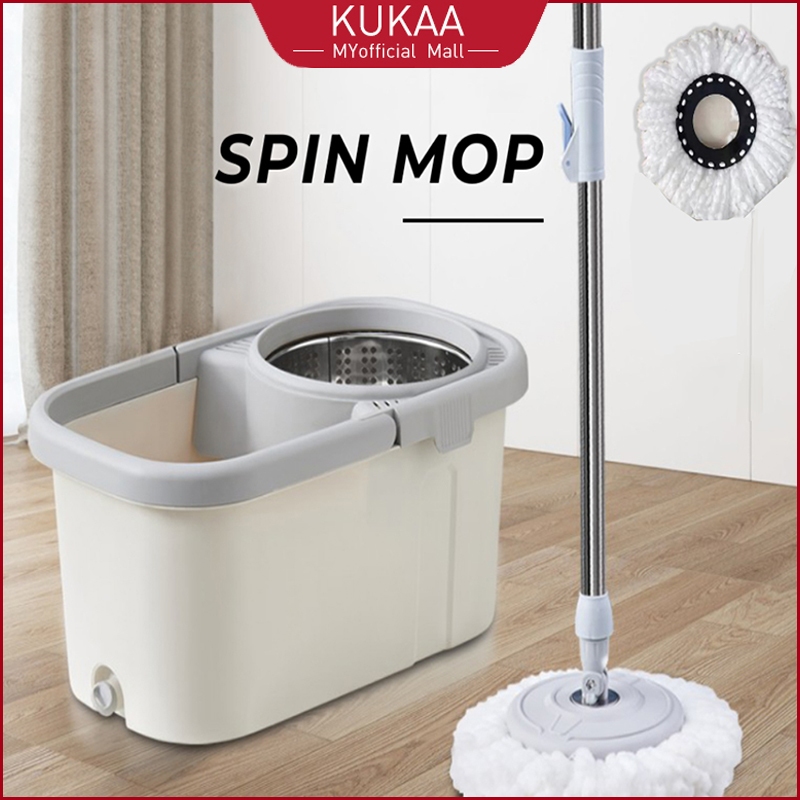 Kukaa Rotating Lazy Spin Mop Floor Cleaning Mop With Bucket Smart ...