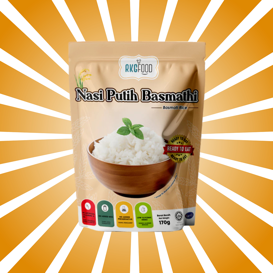 RKG Food Halal Nasi Putih Basmathi 170g (Ready to Eat Halal Instant ...