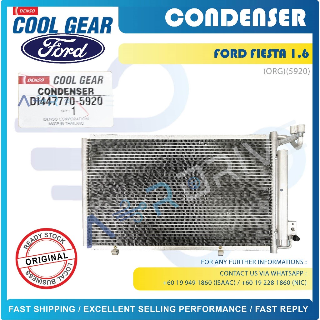 ORIGINAL DENSO COOLGEAR FORD FIESTA 1.6 CONDENSER C/W DRIER ( 5920 ...