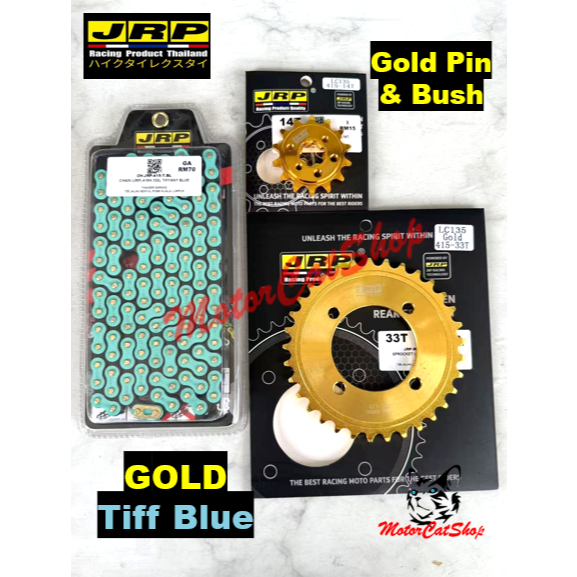 Rantai JRP (VERSION 2) (Tiffany Blue 132L) Sprocket JRP (GOLD 415H) Set ...