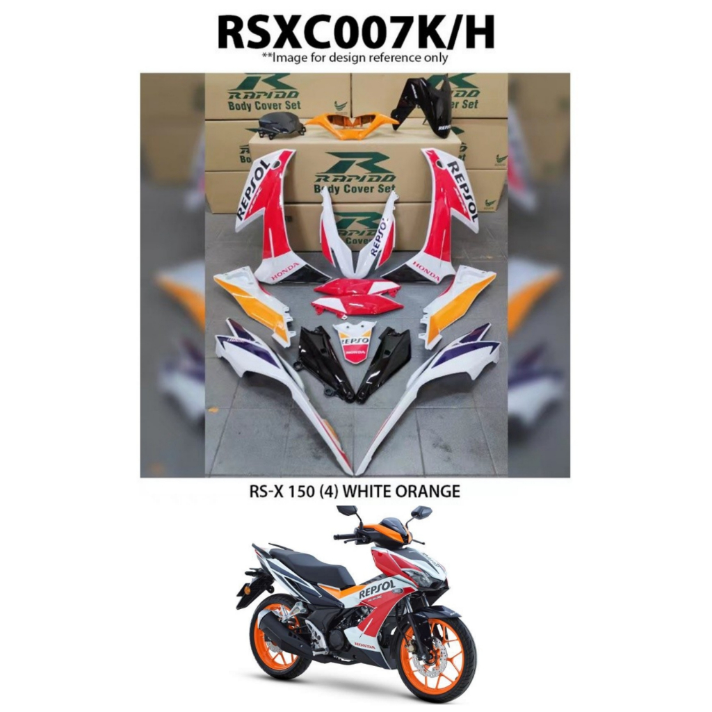 Cover Set Rapido RSX Honda 150 (4) REPSOL White Orange Lemon Ice Yellow ...