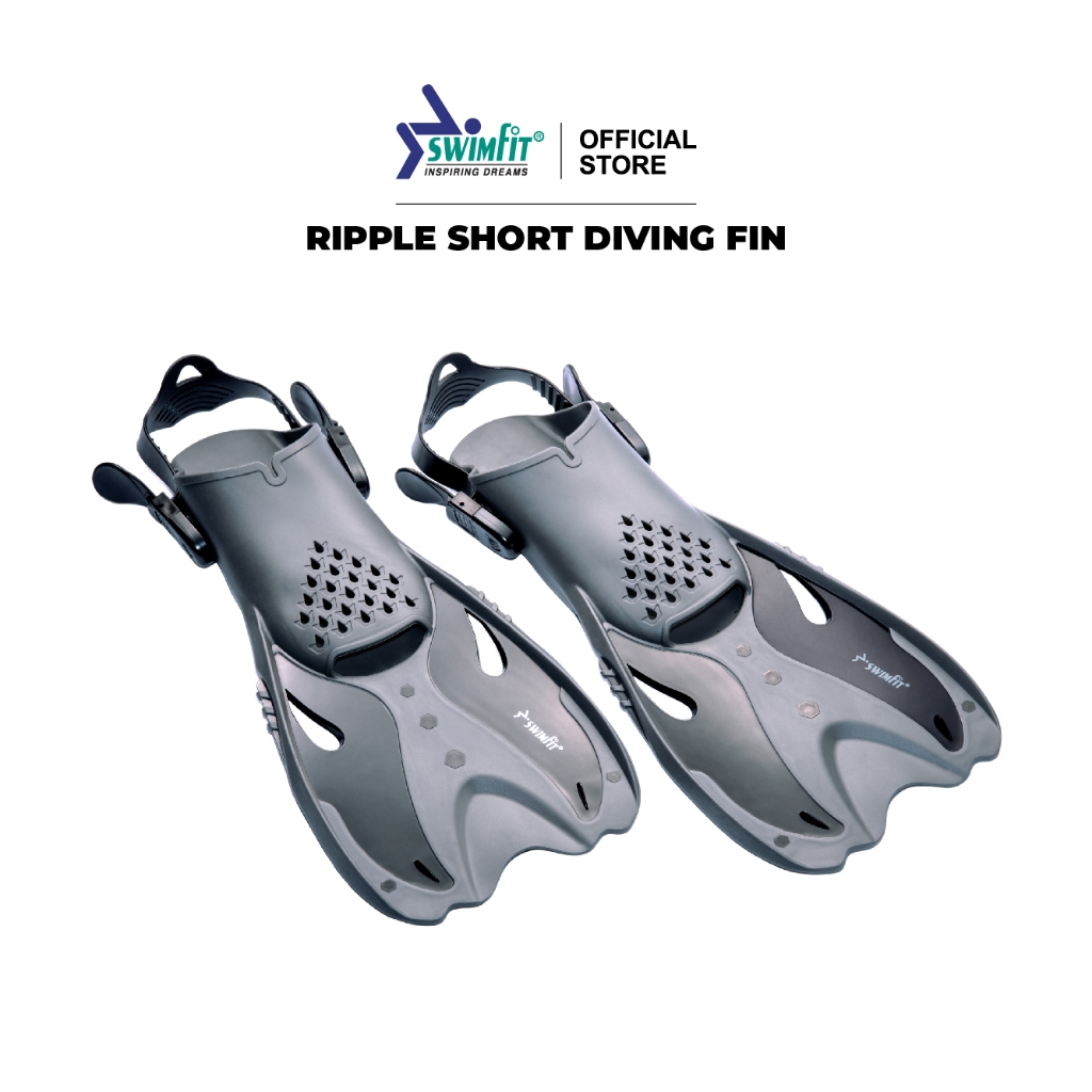 SWIMFIT Ripple Compact Open Heel Diving Snorkelling Fins | Short Fin ...