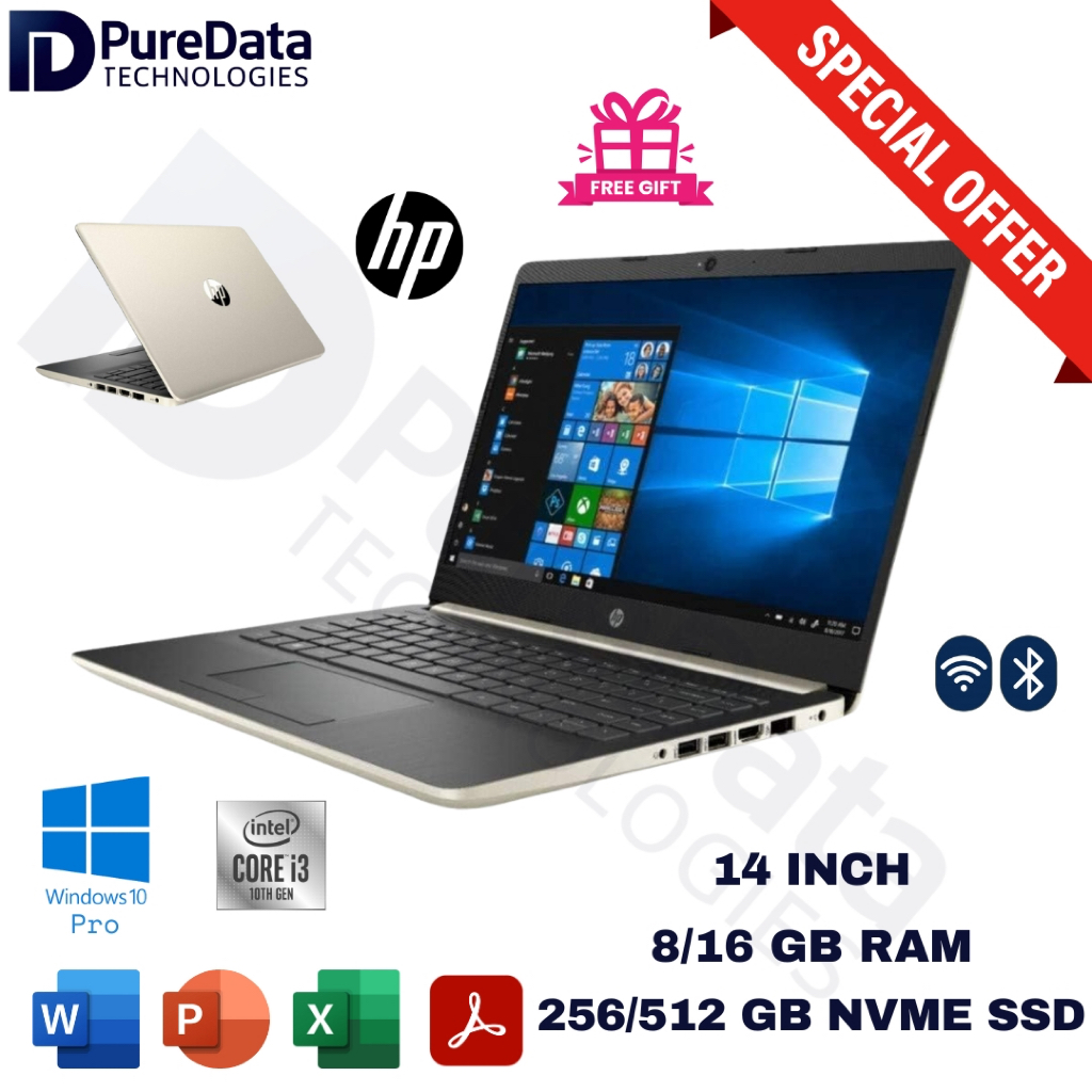 HP Laptop 14” Inch Intel i3 10th Gen 8GB Ram DDR4 256GB NVME SSD ...
