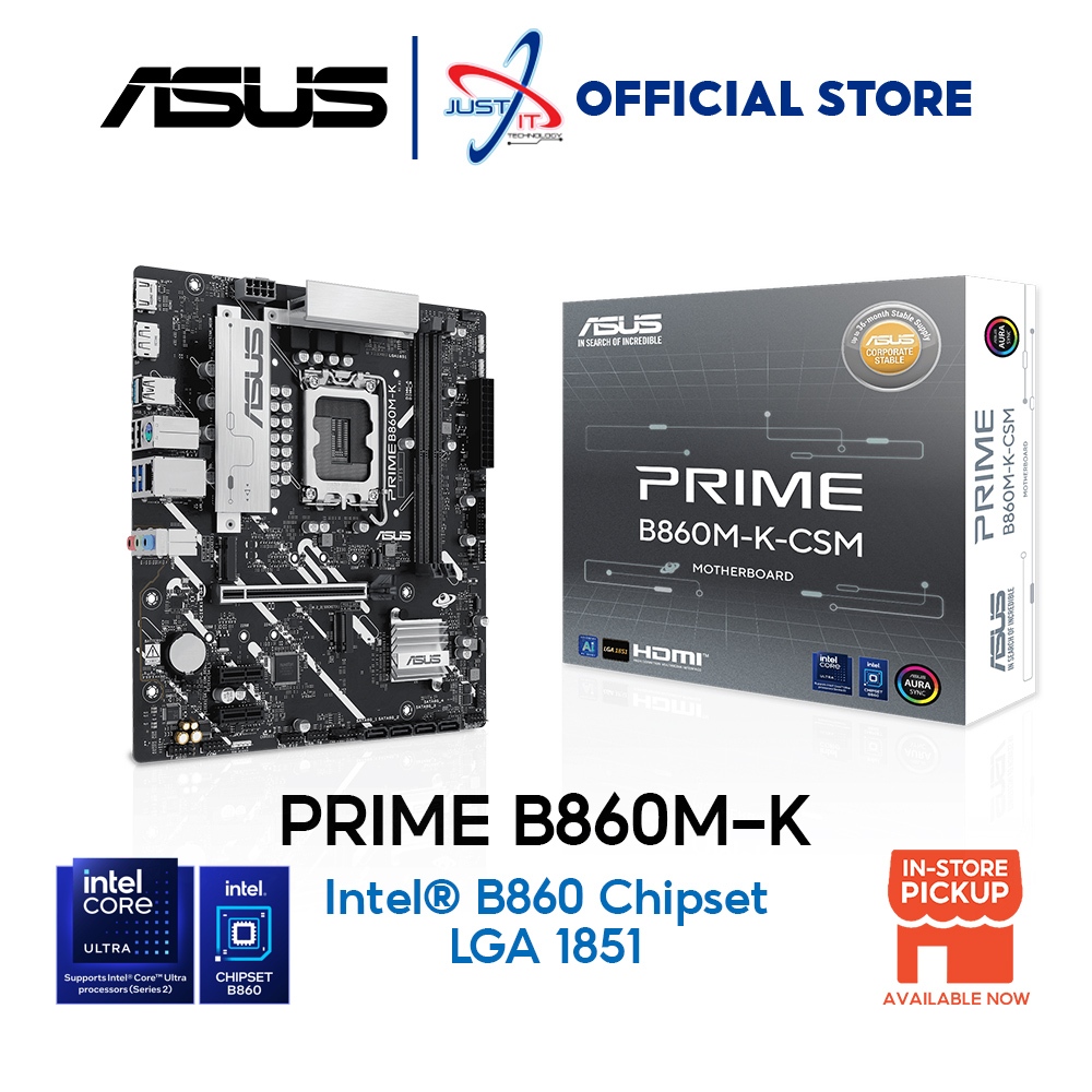 ASUS PRIME B860M-K CSM DDR5 / D5 LGA1851 MOTHERBOARD COMBO ULTRA 5 225 / 225F / 235 / 265 / 265F ...