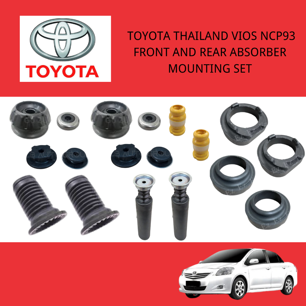 Set Mounting Absorber Depan & Belakang Toyota Vios NCP93 | Top Mount ...