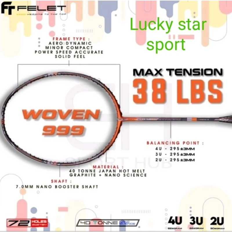 Felet woven 999 high-end racket (4u) | Shopee Malaysia