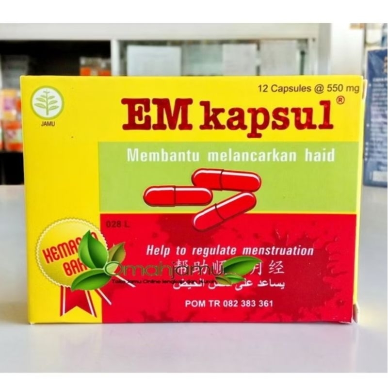 EM KAPSUL Ubat Melancarkan Haid ( isi 12 kapsul-550 mg ) | Shopee Malaysia