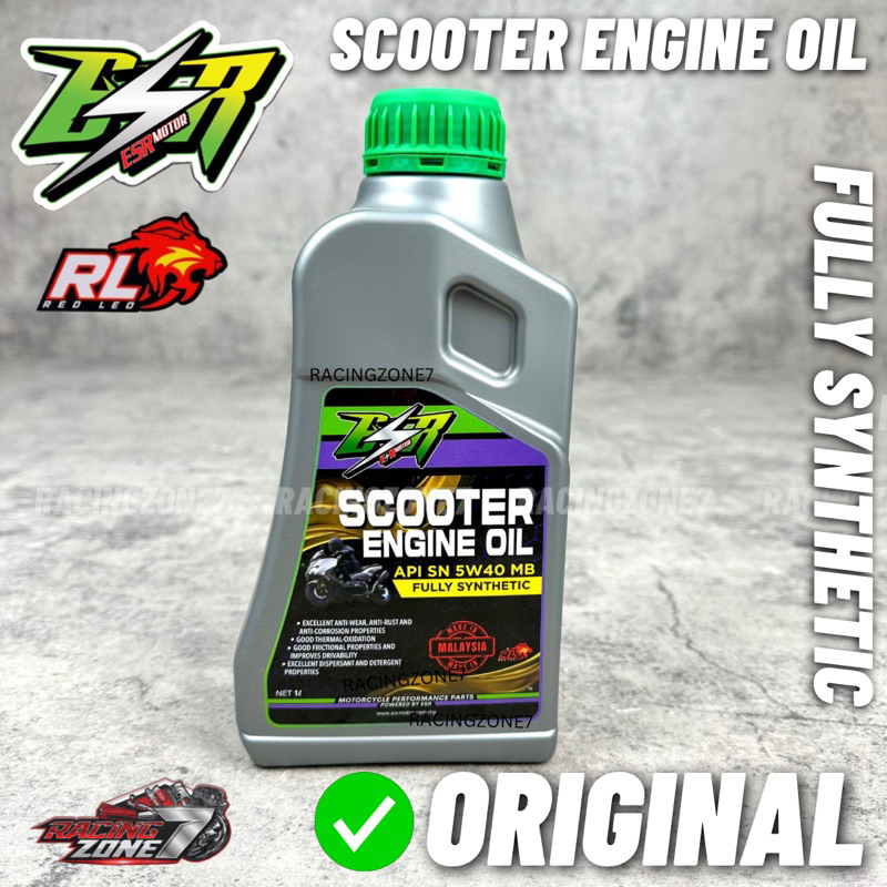ORIGINAL ESR SCOOTER MINYAK HITAM 4T FULLY/ SEMI SYNTHETIC/ GEAR OIL ...