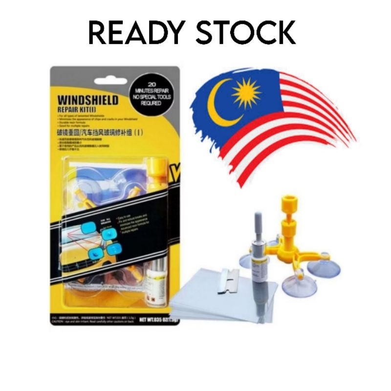 Windscreen Repair Kit for Chips and Cracks Cermin Kereta Instrument DIY ...