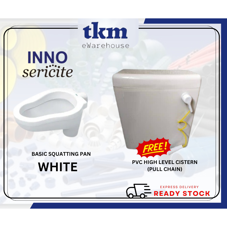 [TKM] INNO OVANI BACK INLET SQUATTING PAN (WHITE) FREE HIGH LEVEL ...