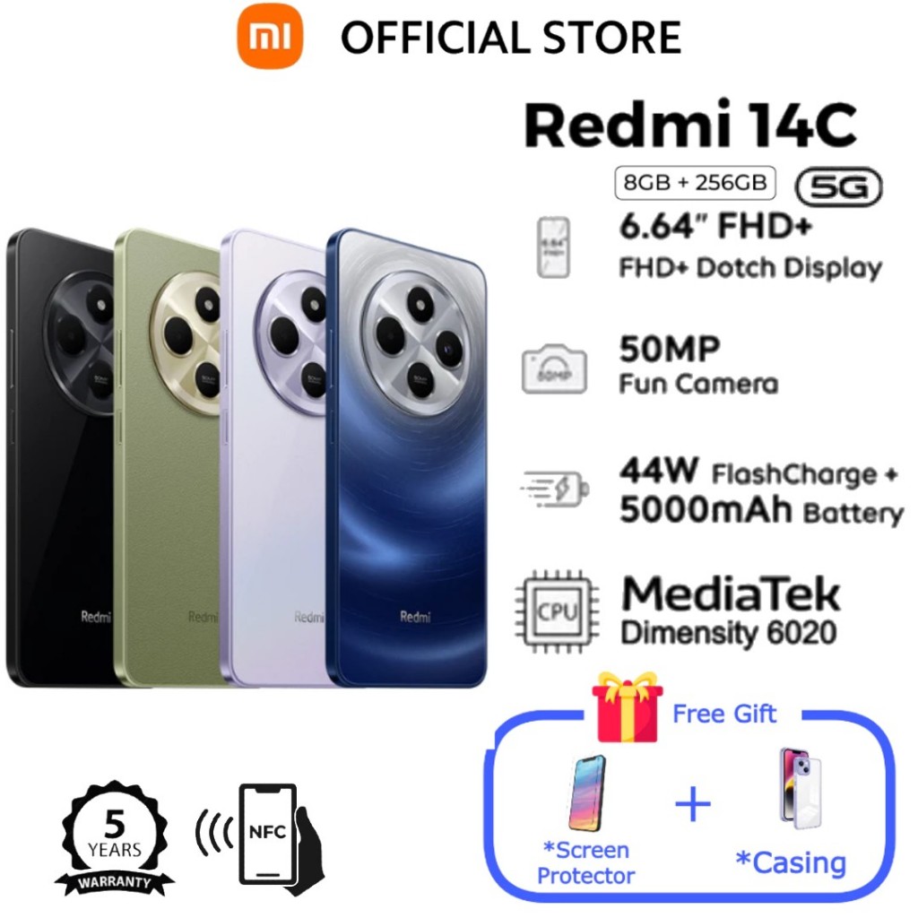 Redmi 14C 6.88''+120Hz display/50MP AI dual camera/5160mAh battery ...