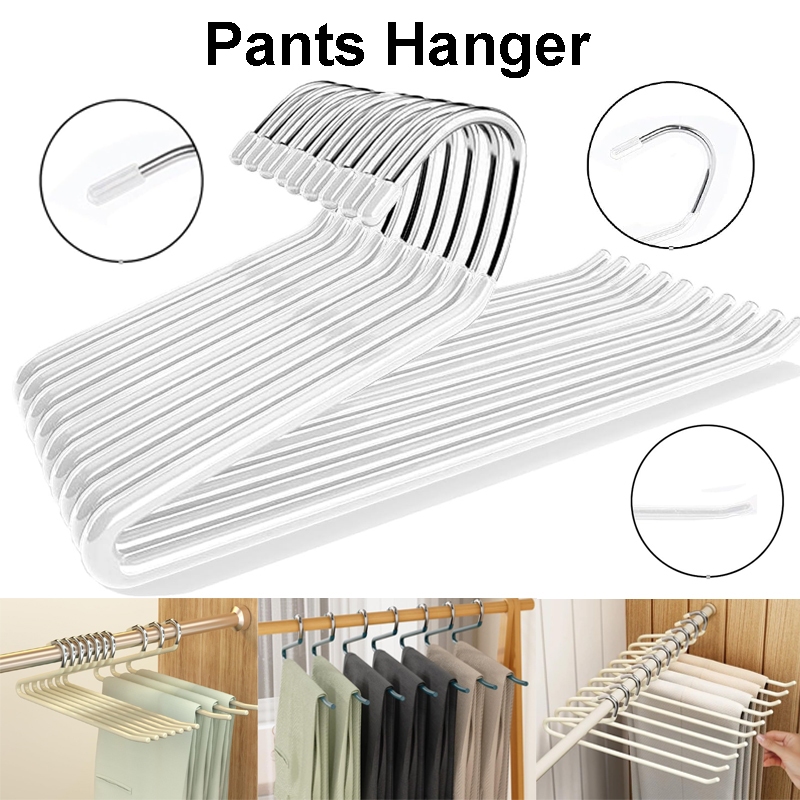 Open Ended Pants Hangers Non Slip, Heavy Duty Pant Jeans Hangers for ...