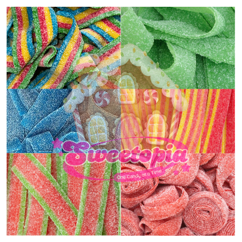 Bebeto Assorted Tutti Fruitti Rainbow Mix Sour Belt Repack (HALAL ...