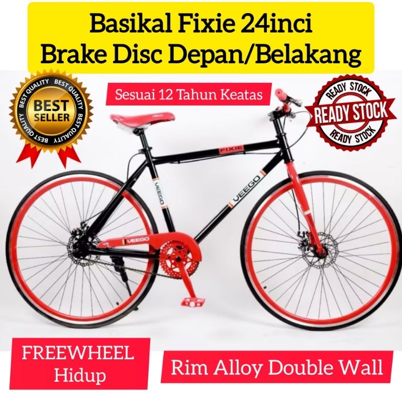 Basikal Fixie 24inci Metallic Color Sesuai 12 Tahun Keatas | Shopee ...