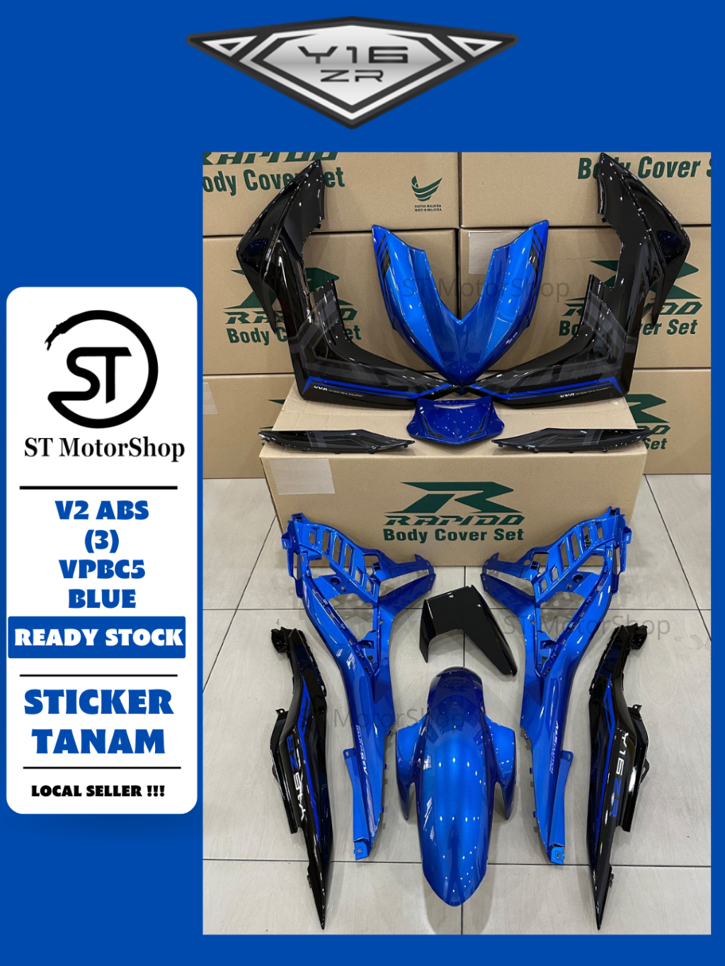YAMAHA Y16 Y16zr V2 Abs (3) VPBC5 Blue Cover Set RAPIDO Coverset ...