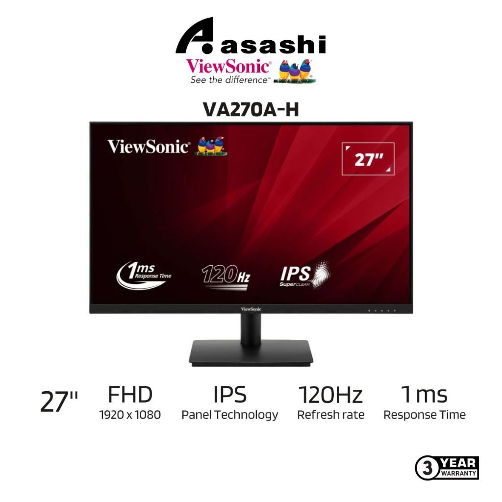 Viewsonic VA270A-H 27" 120Hz IPS Monitor (HDMI,VGA) | Shopee Malaysia