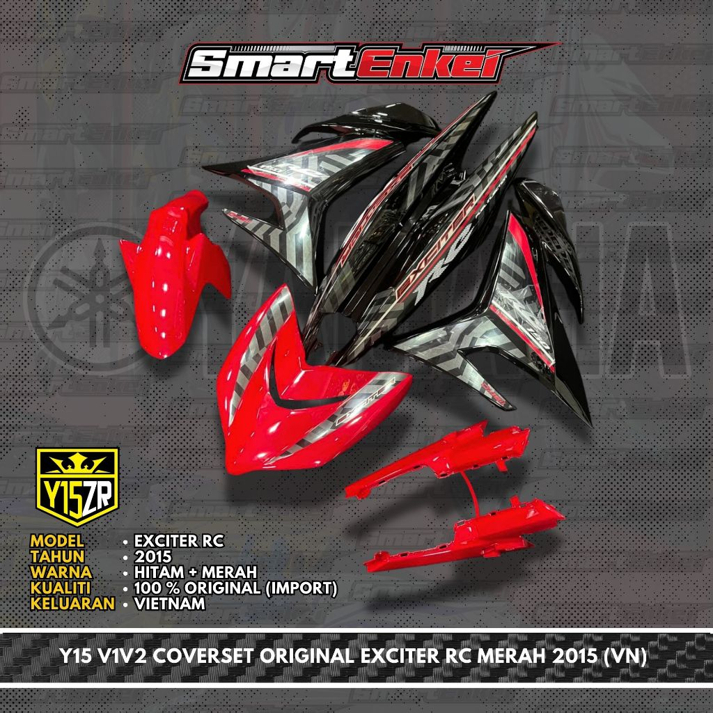 ORIGINAL- Y15 V1/V2 COVERSET EXCITER RC2015 MERAH ORI VIETNAM | Shopee ...